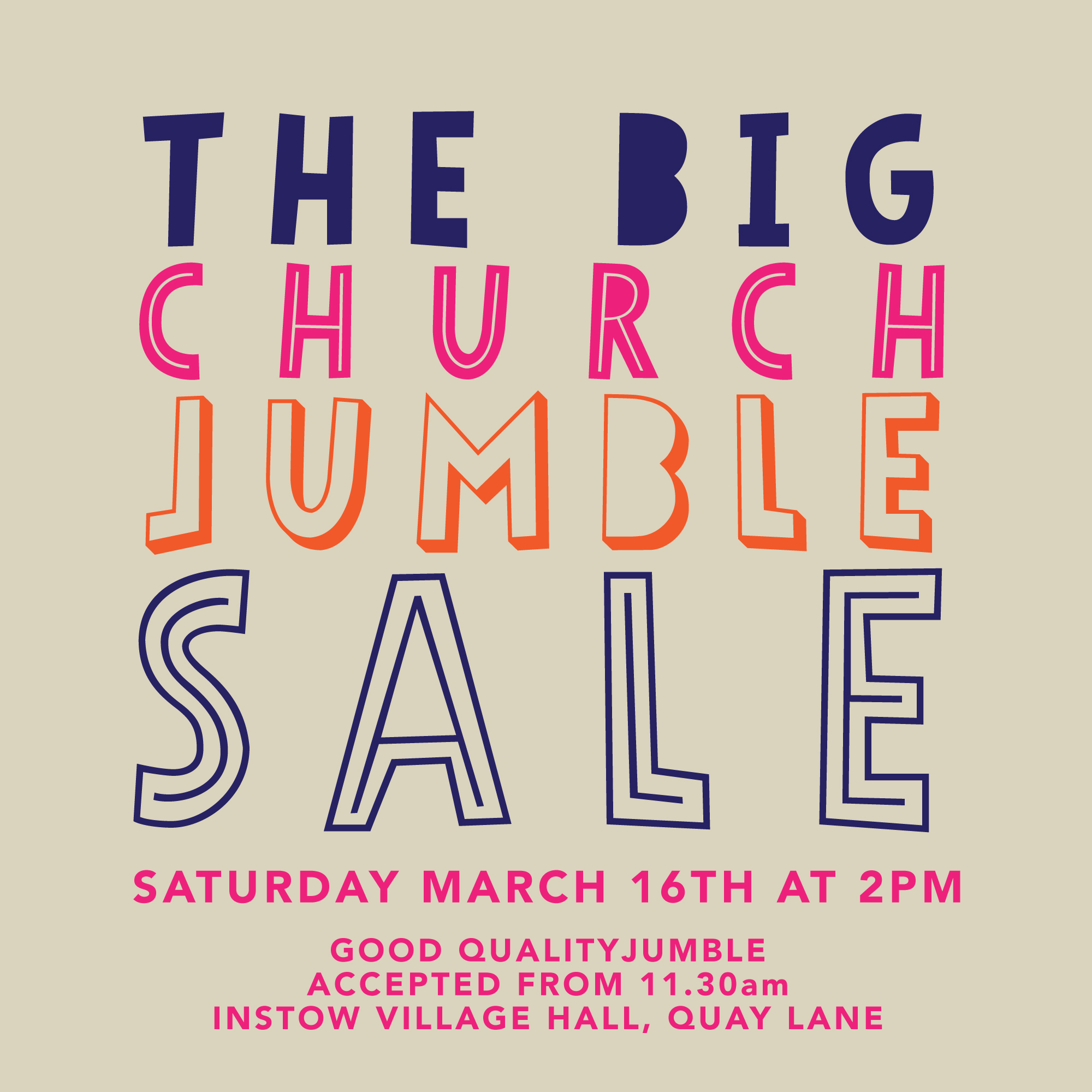 March 16th: The Big Church Jumble Sale – Instow Village Hall